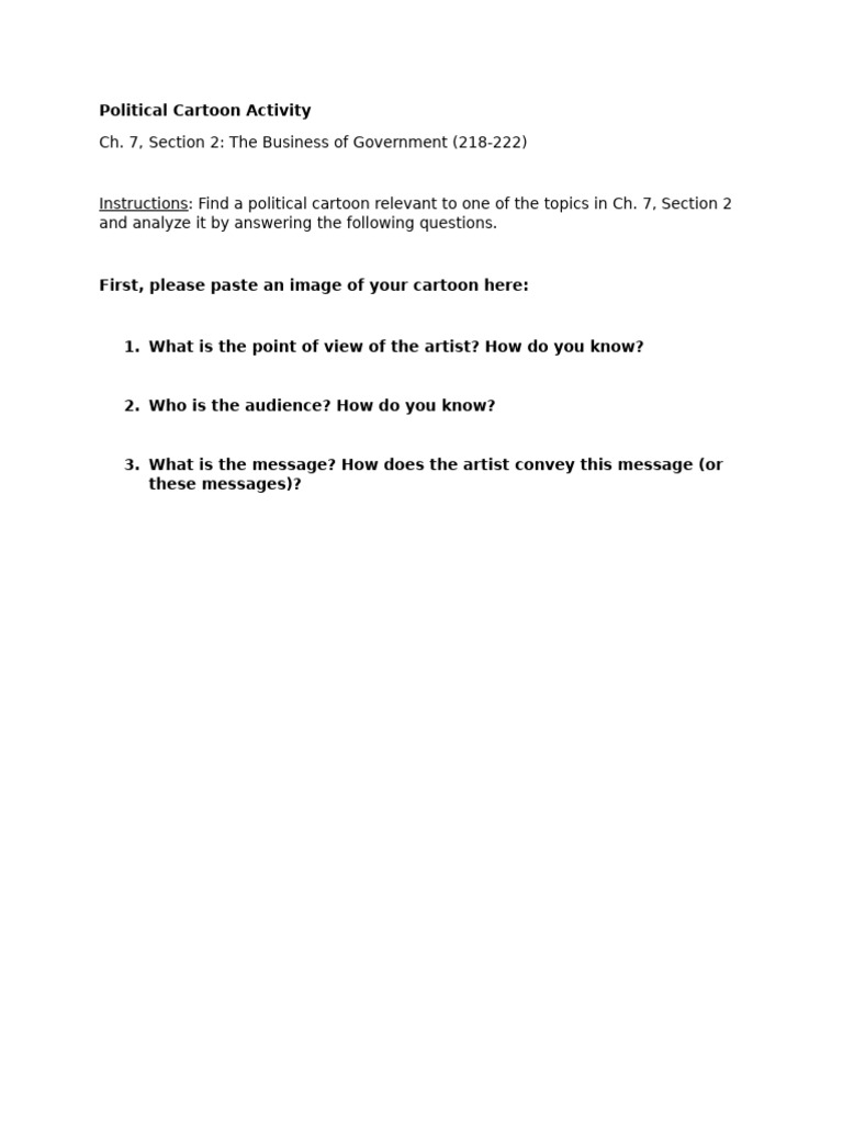 Political Cartoon Activity | PDF | Games & Activities