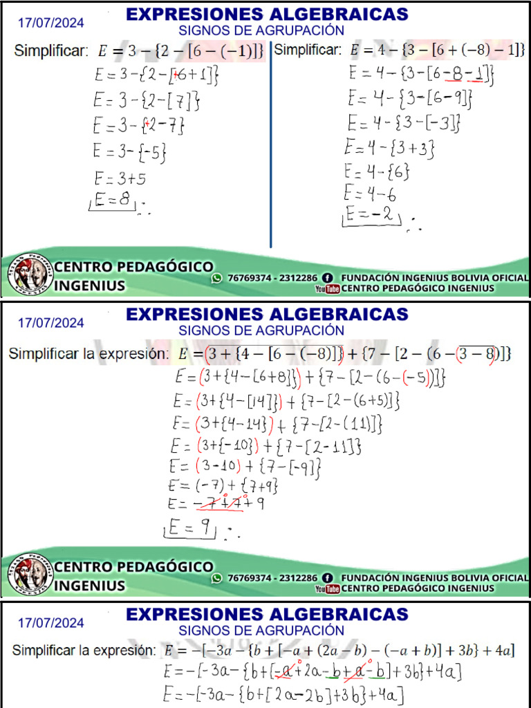 Módulo Álgebra Básica Ingenius | PDF