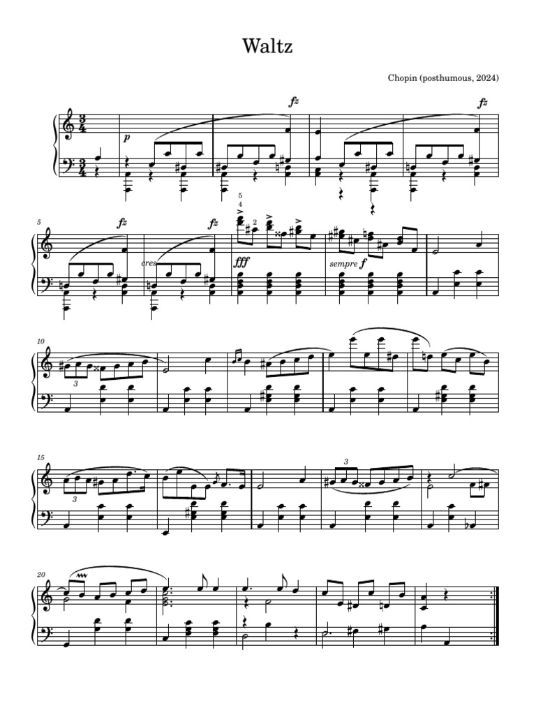 Chopin Waltz Posthumous2024 | PDF | Frédéric Chopin