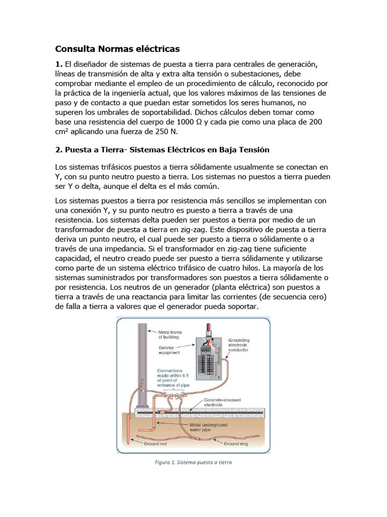 Normas de Puesta a Tierra y Cables Eléctricos | PDF | Corriente ...