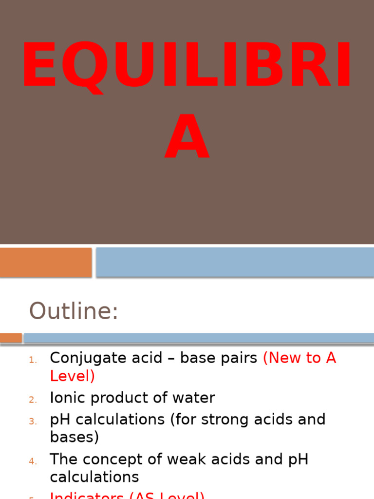 EQUILIBRIA | PDF | Ph | Acid