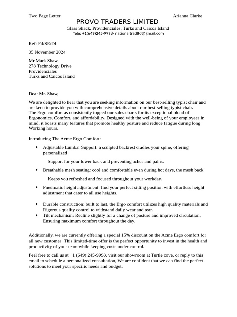 PROVO TRADERS LIMITED (Letter) | PDF | Home & Garden | Computers