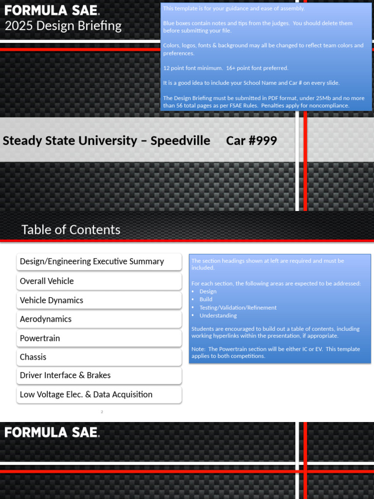 2025 FSAE Design Briefing Template | PDF
