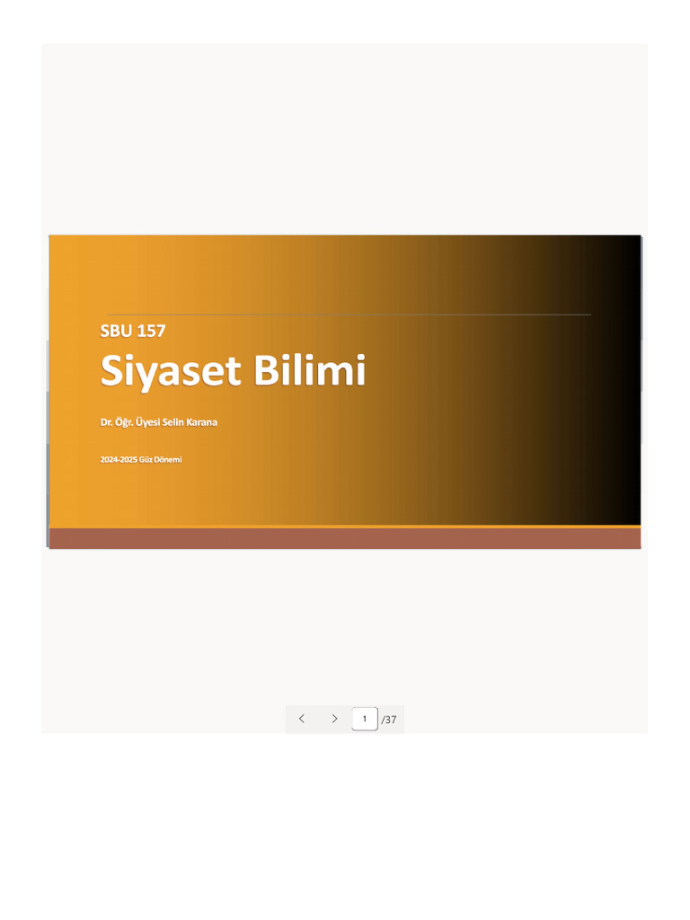 Sbu 157 Siyaset Bilimi 2024 2025 Guz Donemi Siyaset | PDF