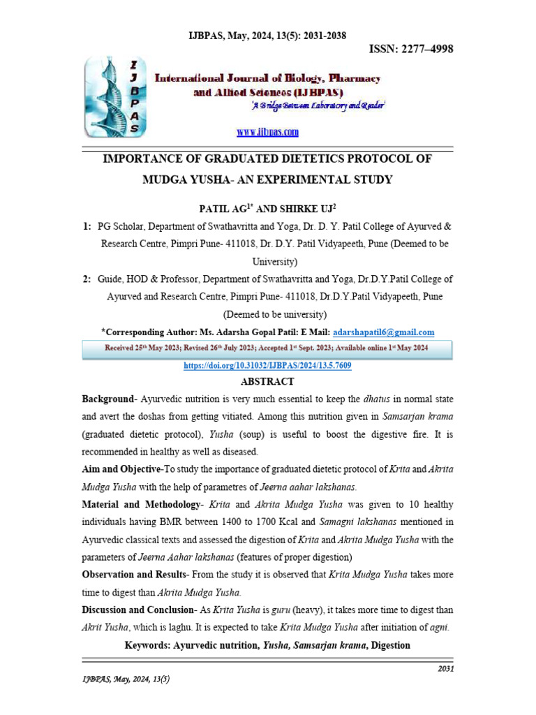 MS_IJBPAS_2024_7609 | PDF | Ayurveda