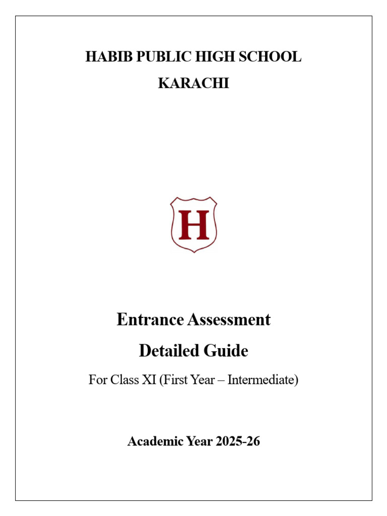 HPHS Entrance Assessment Guide 2025-26 | PDF | Word | Grammar