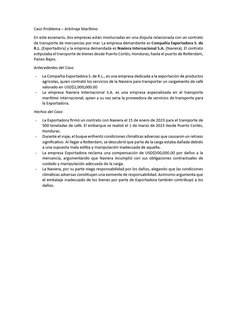 Caso Arbitraje | PDF | Arbitraje