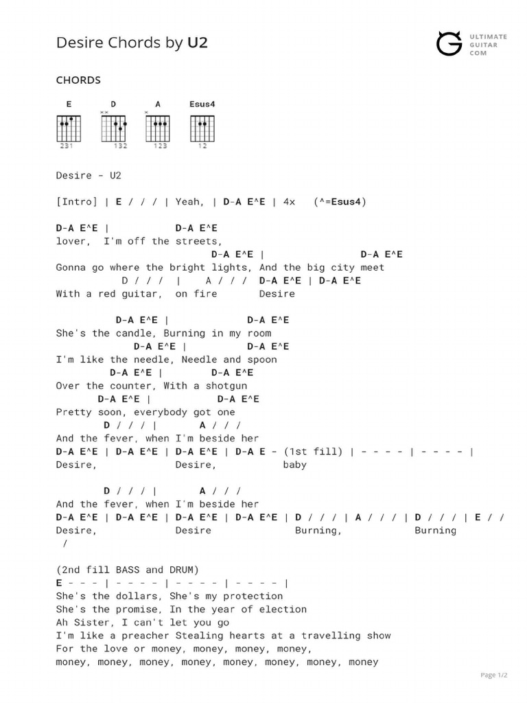 desire chords | PDF