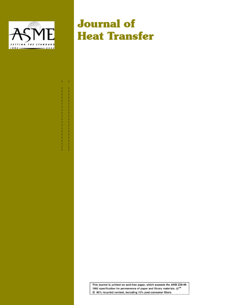 J Heat Transfer 2005 Vol 127 N05 | PDF | Heat Transfer | Reynolds Number