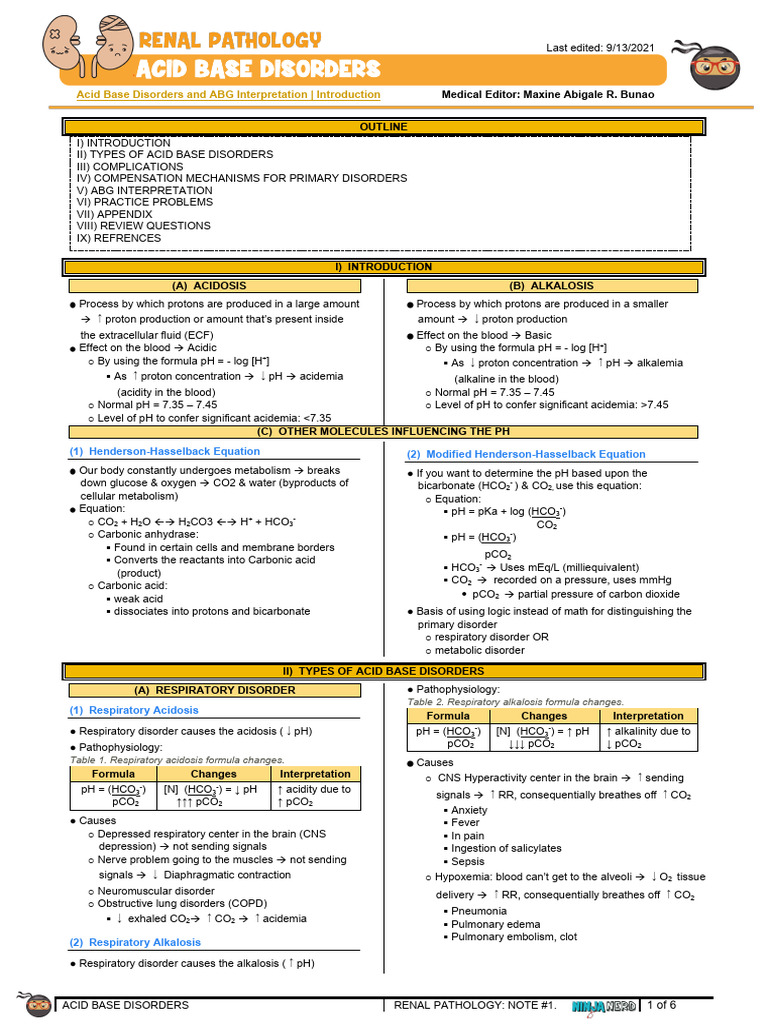 Acid Base Disorders and ABG Interpretation Introduction Atf | PDF | Medical Specialties | Physiology
