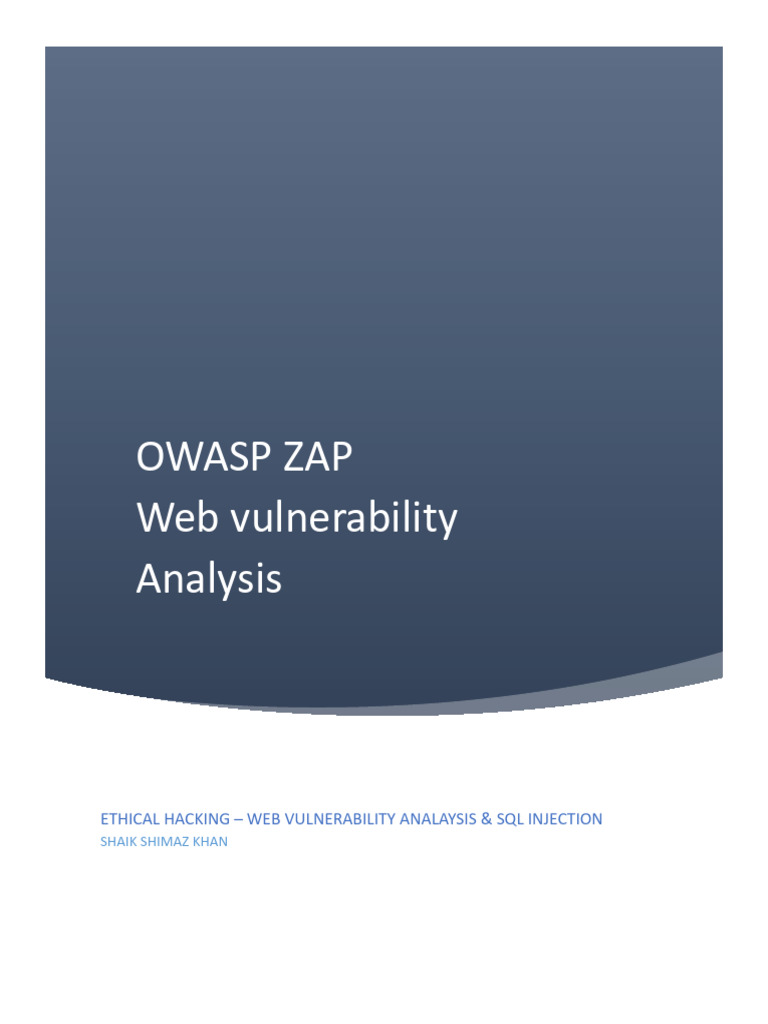OSWAP ZAP | PDF | World Wide Web | Internet & Web
