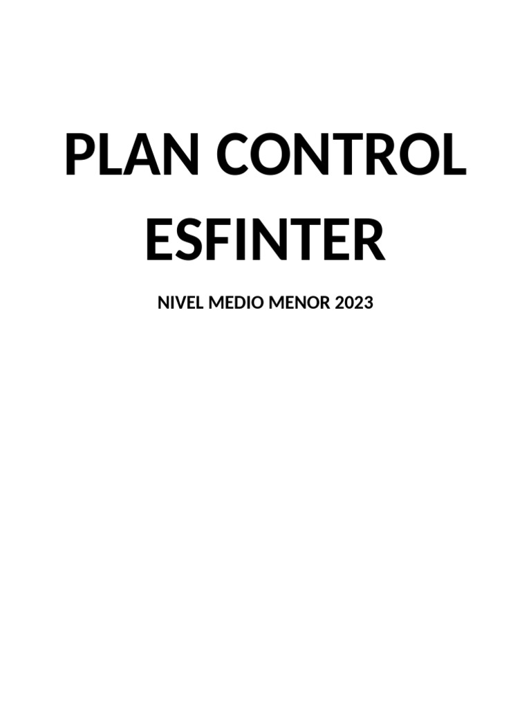 2 Plan Control Esfinter 2023 | PDF | Salud y bienestar