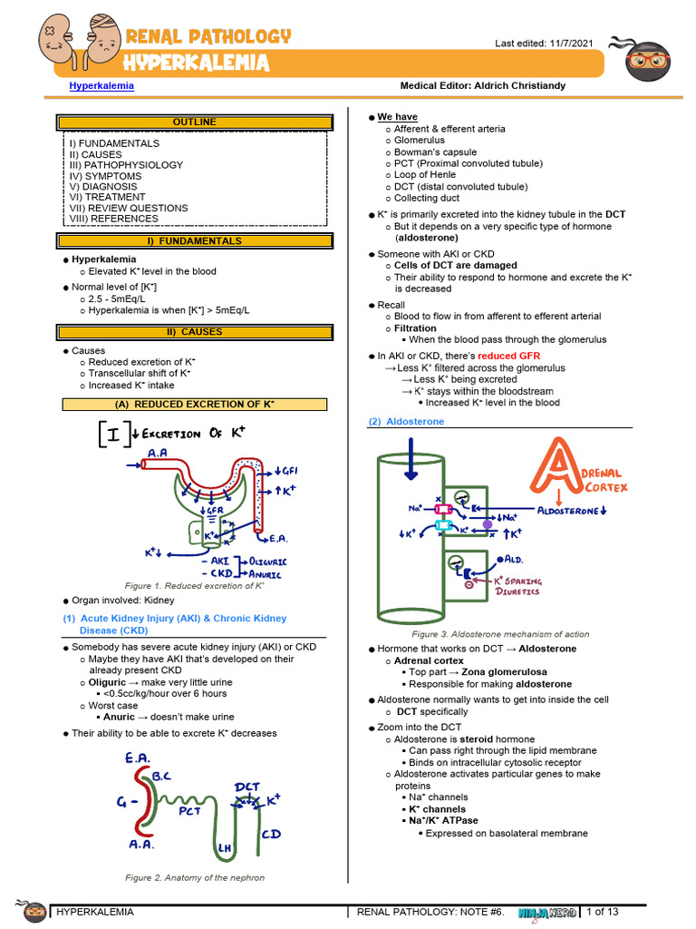Hyperkalemia Etiology, Pathophysiology, Clinical Features, Diagnosis ...