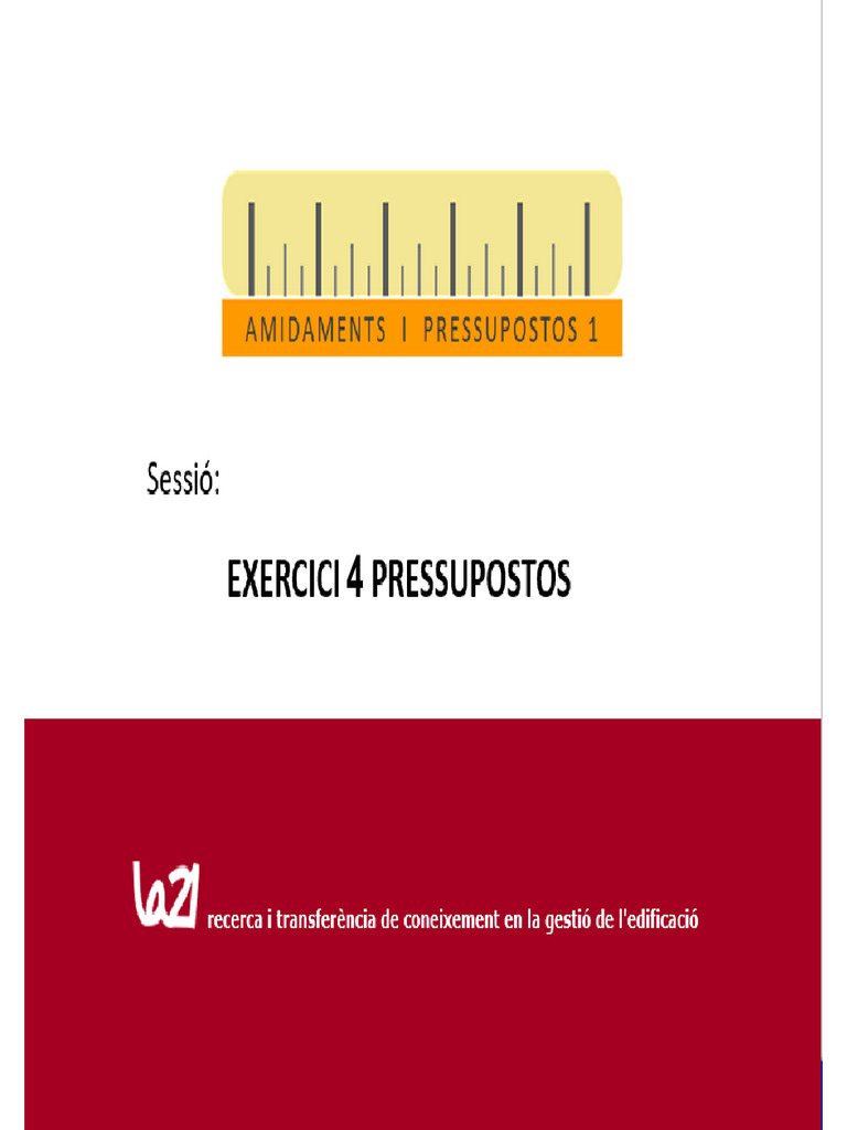 Exercici 4 - Redacció Preu Unitari Segons Criteri Amidament | PDF