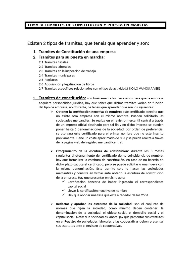 Teoria Del Tema 3 Gefe Estudiar Alumnos | PDF | Sociedad de responsabilidad limitada | Derecho ...