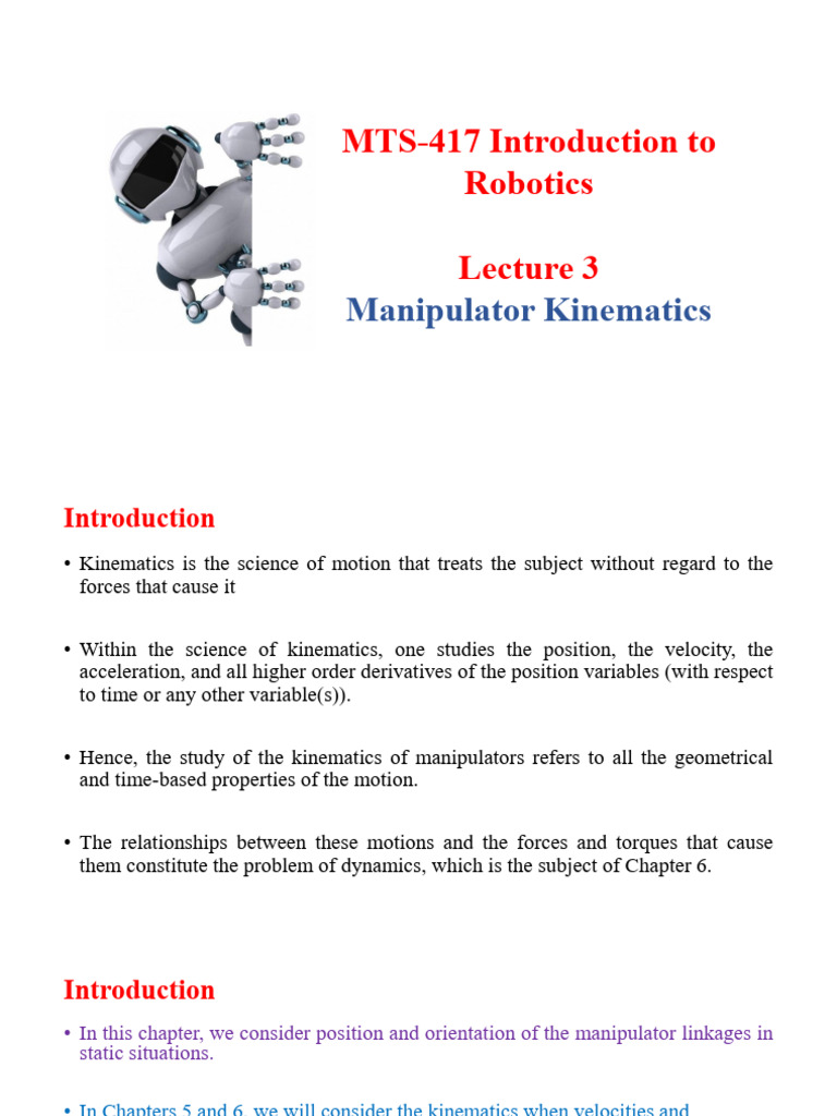 Lecture 3 | PDF | Kinematics | Rotation