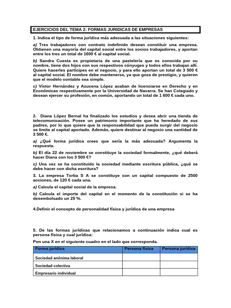 Bloque de Actividades Del Tema 2 Gefe | PDF | Sociedad | Business