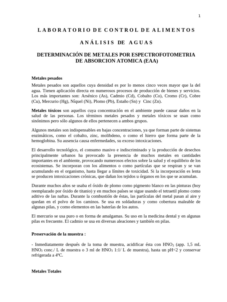 Determinación de Metales | PDF | Rieles | Mercurio (Elemento)