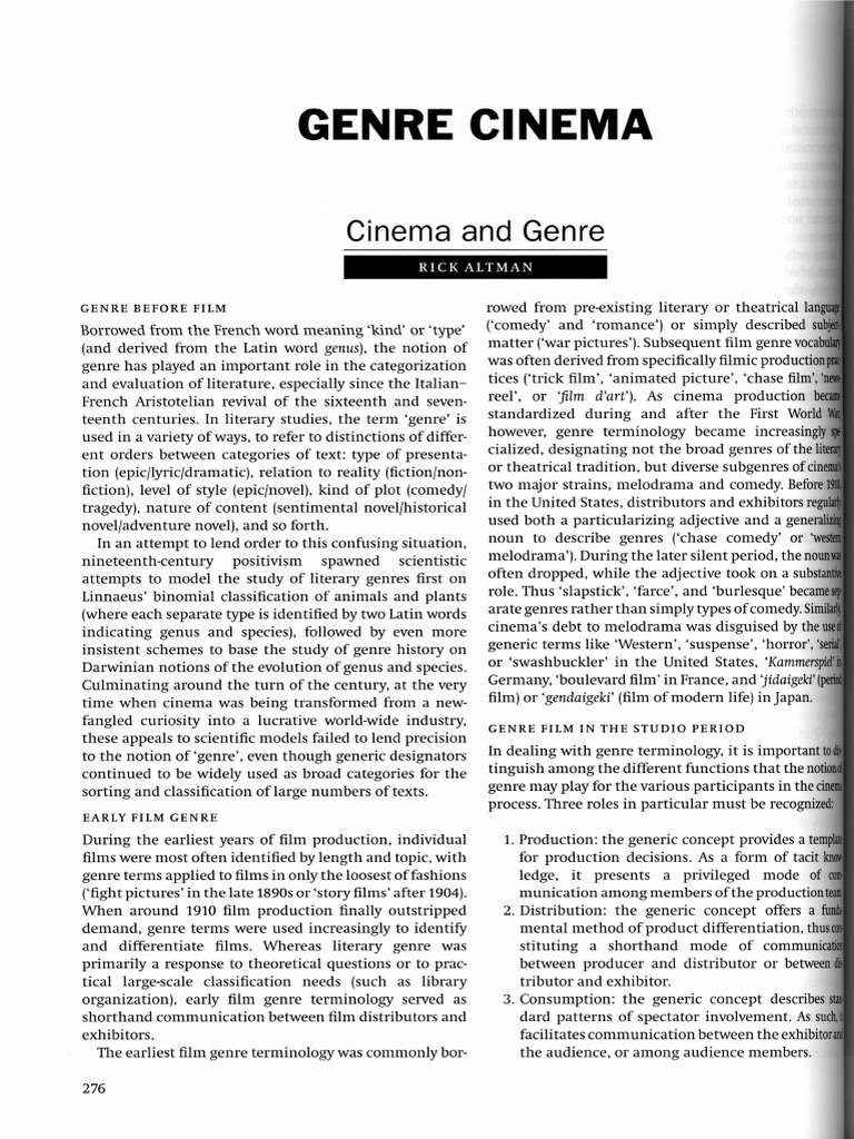 CCU6Rh-Oxford History (276-285 Cinema and Genre | PDF | Genre | Comedy