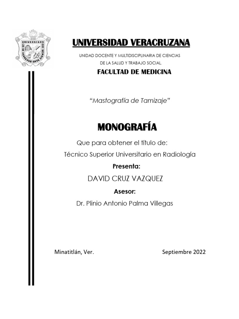Monografia MASTOGRAFIA DE TAMIZAJE. | PDF | Pecho | Cáncer de mama