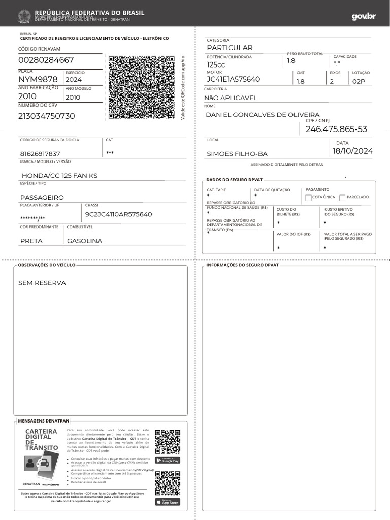Documento Moto Fan Ks 125 Despachante PDF | PDF | Transporte