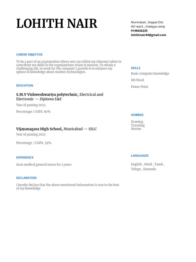 Lohith Resume 2 | PDF