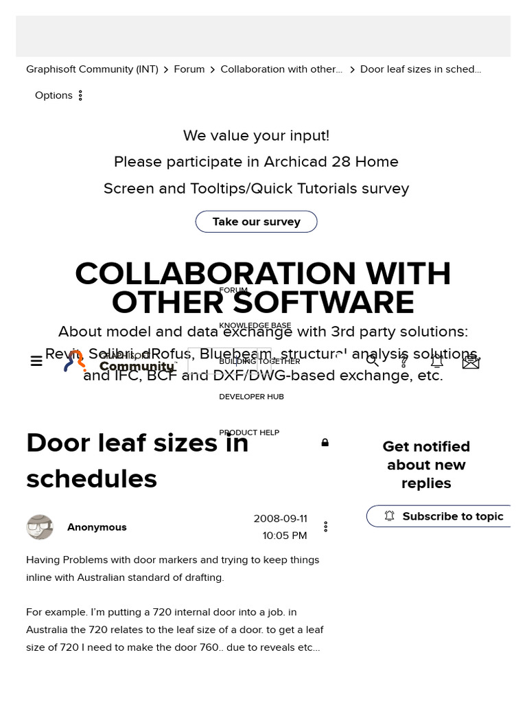 Door Leaf Sizes in Schedules - Graphisoft Community | PDF | Information Technology | Software ...