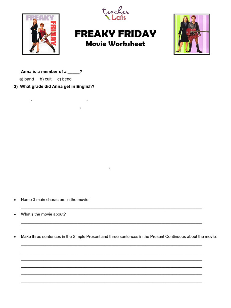 Freaky Friday Movie Worksheet | PDF
