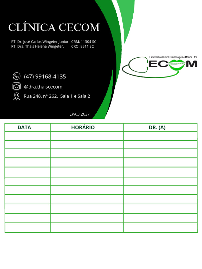 Cartão Visitas CECOM | PDF