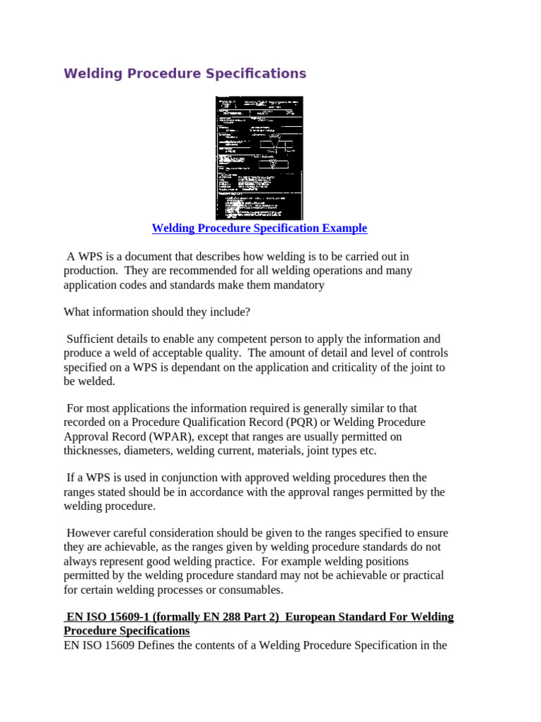 Welding Procedure Specifications | PDF | Welding | Construction