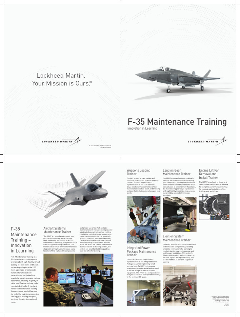 F-35 Maintenance LM Brochure Product Card | PDF | Lockheed Martin F 35 ...