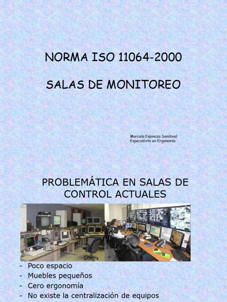 Norma Iso 11064-2 2000 Marcela Espinoza | PDF | Factores humanos y ...