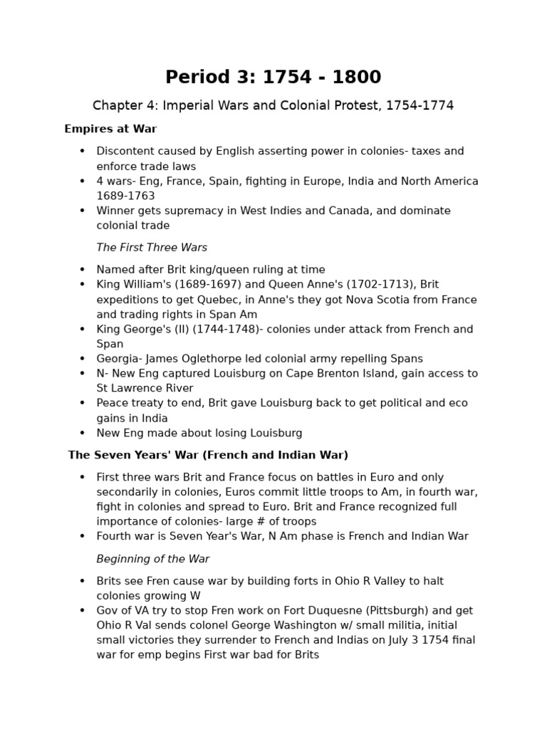 Period 3 1754 - 1800 Chapter 4 | PDF | Colonial United States (British ...