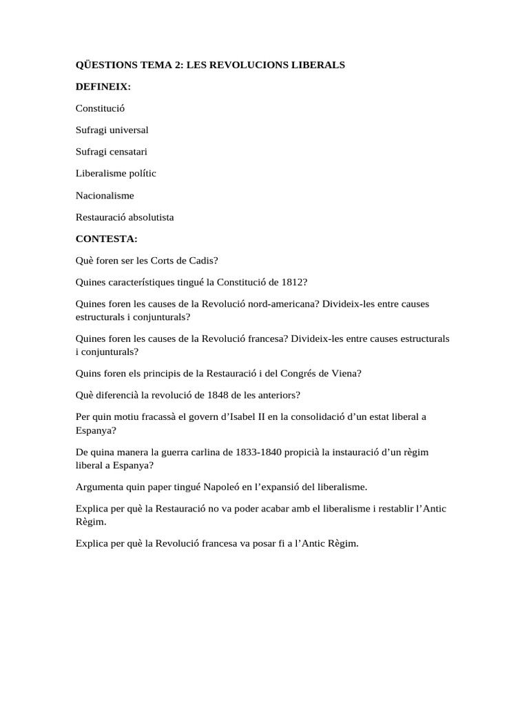 Qüestions Tema 2 | PDF