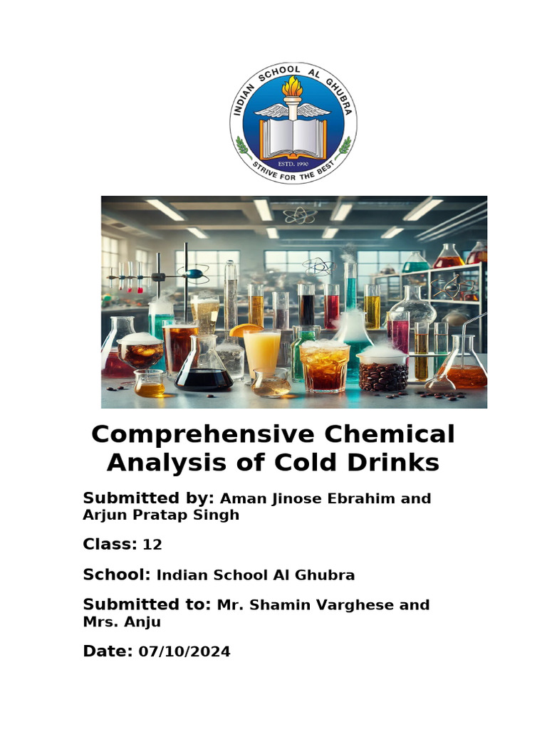 Chemistry Practicals Project | PDF | Drink | Soft Drink