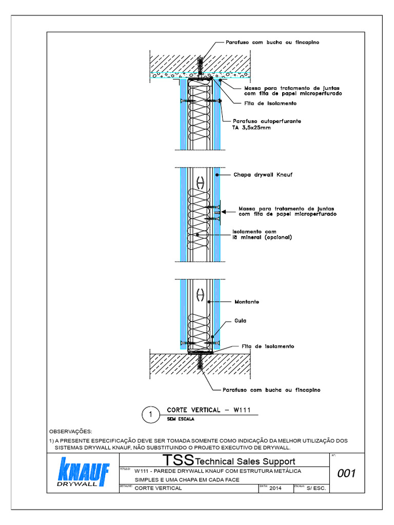 Corte Vertical em Drywall Knauf | PDF