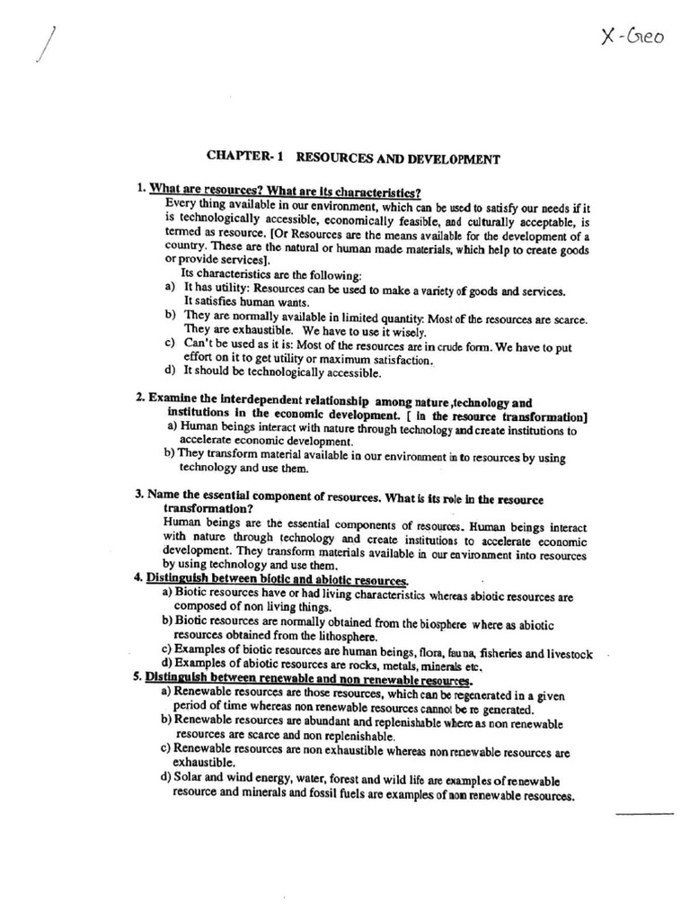 Chapter-1 Resources and Development | PDF