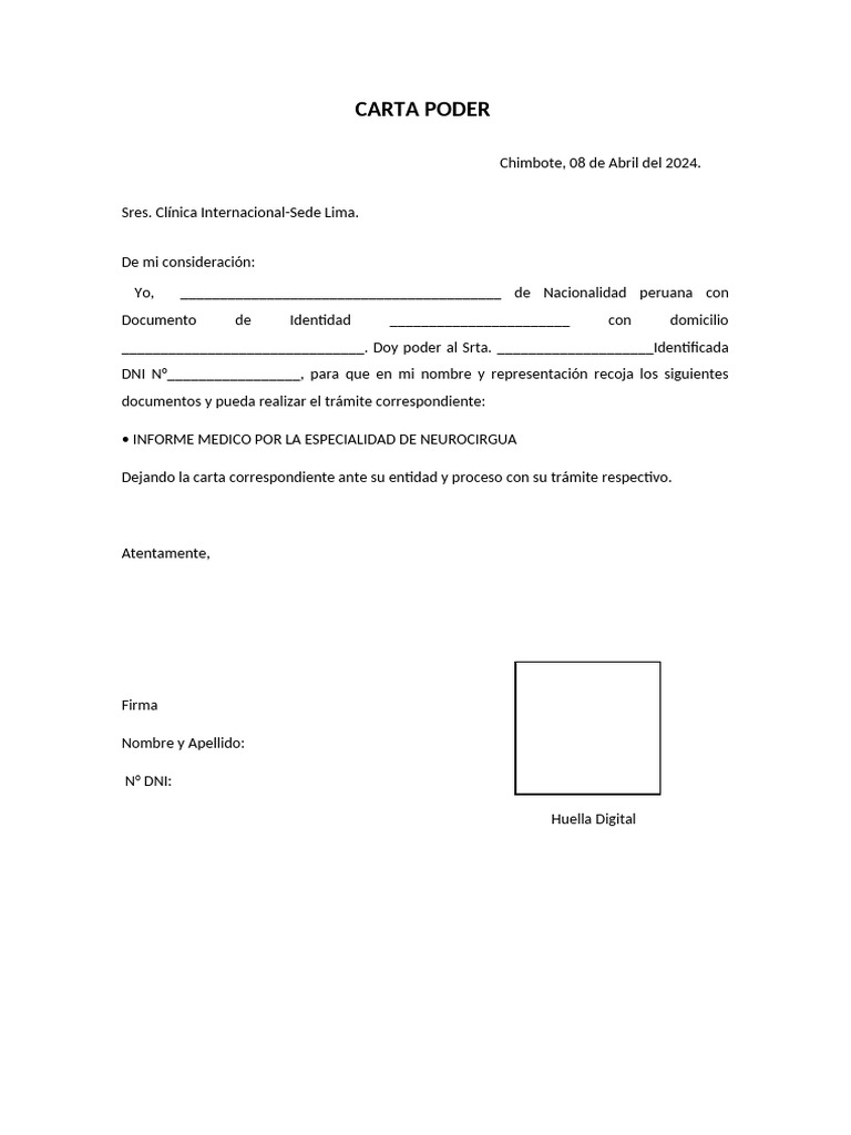 Carta Poder Blanco | PDF