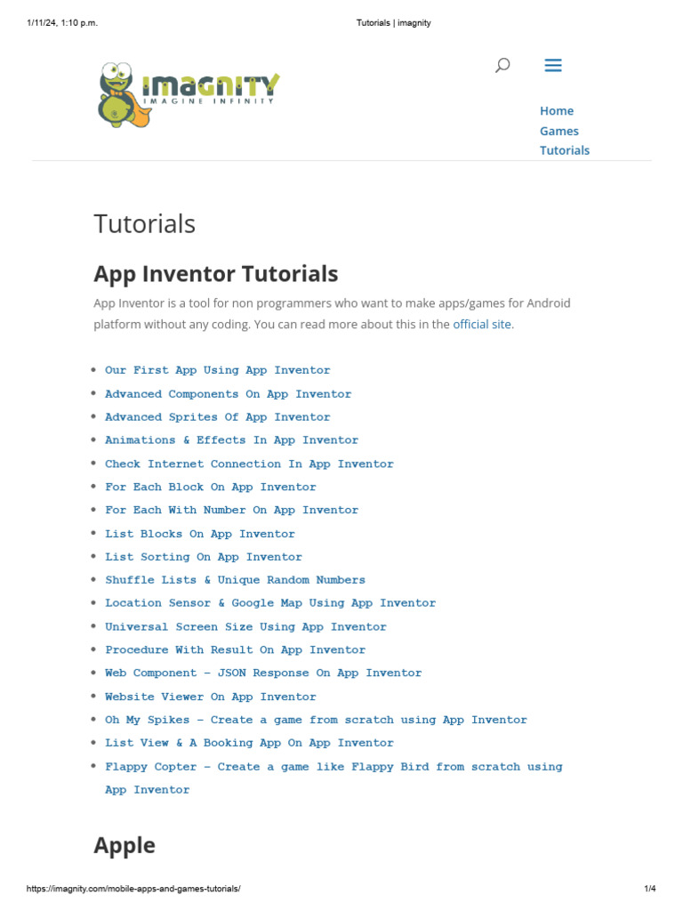 1 App Inventor TutorialsTutorials Imagnity | PDF | Mobile App | Scratch (Programming Language)