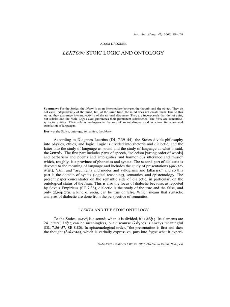 Lekta and Ontology | PDF