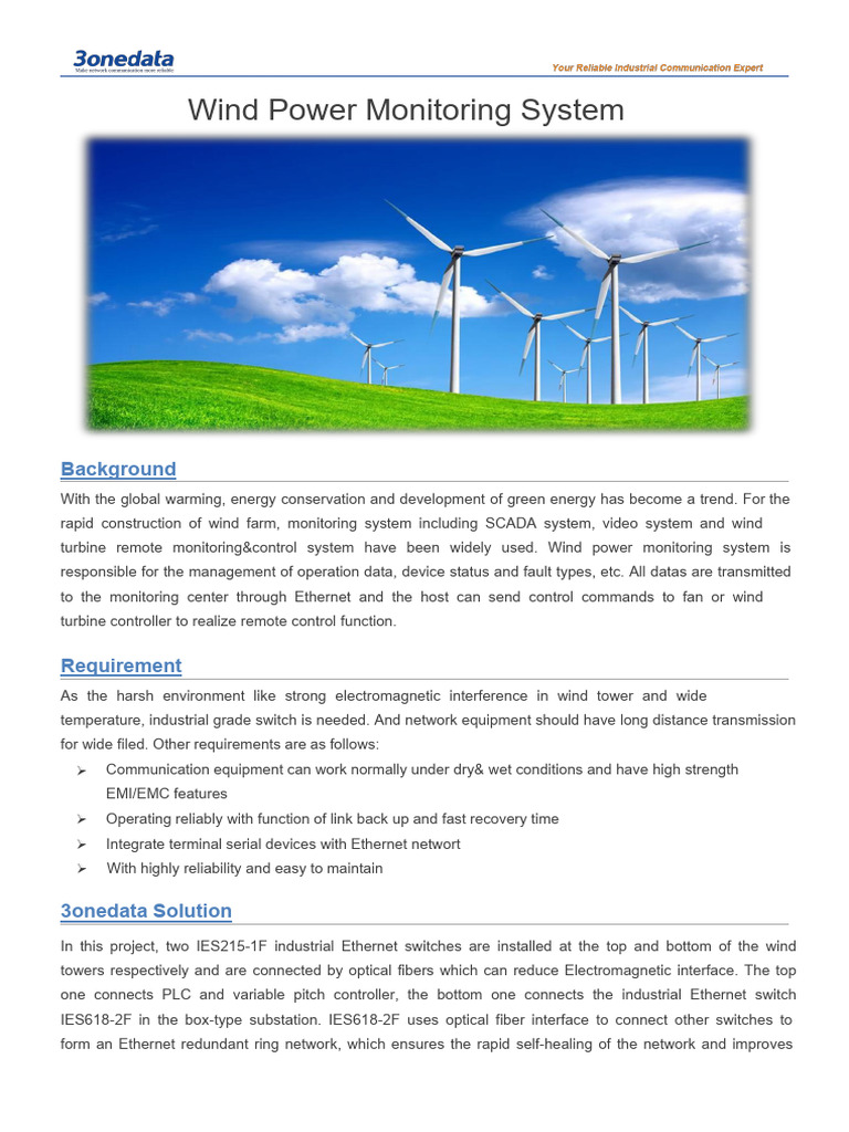 Case Study-Wind Power Monitoring System | PDF | Ethernet | Computer Network