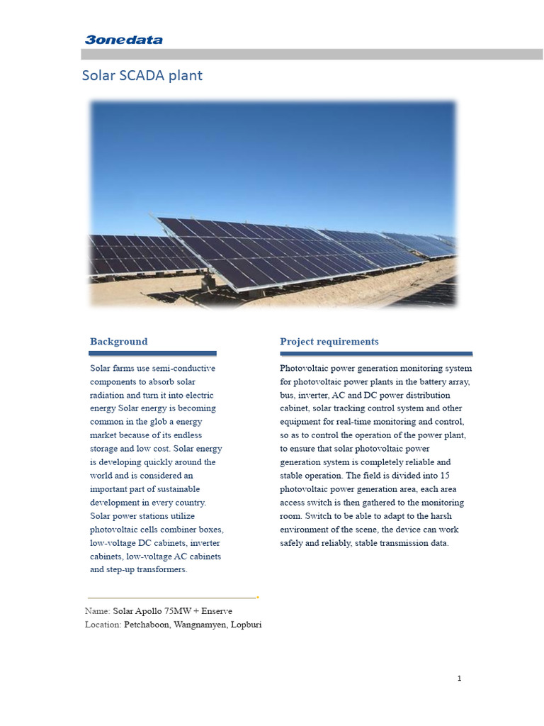 Typical Case Thailand Solar SCADA Plant | PDF | Photovoltaic System ...