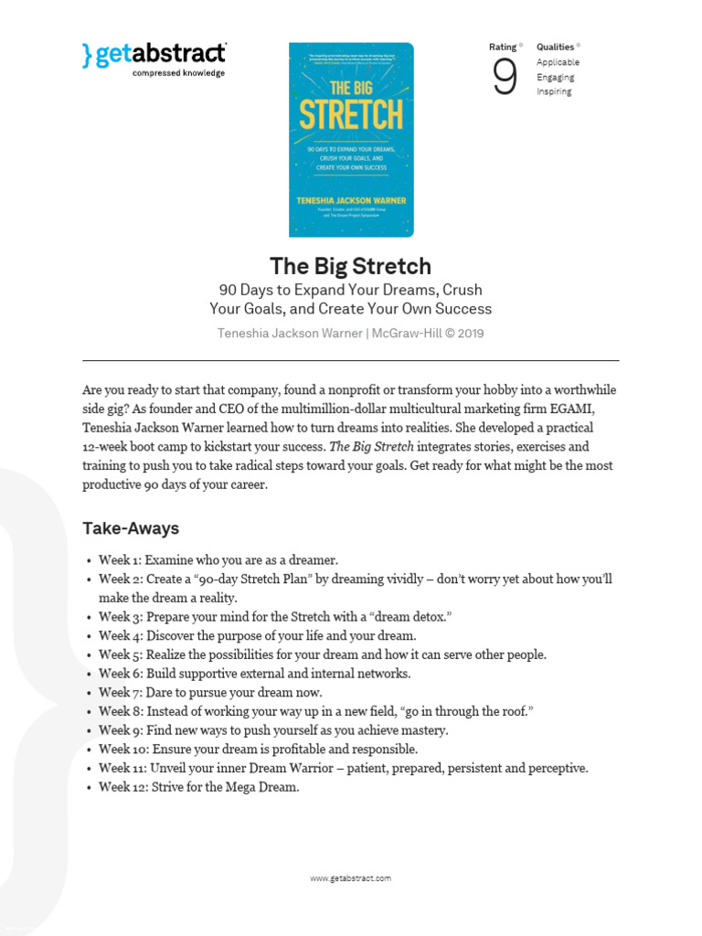 The Big Stretch Jackson Warner en 40103 | PDF | Dream | Goal