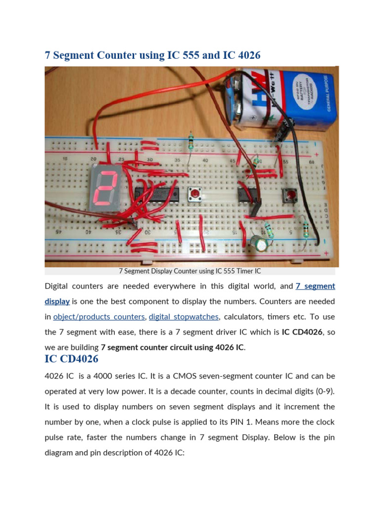 615663078-7-Segment-Counter-Using-IC-555-and-IC-4026 | PDF | Electronic ...