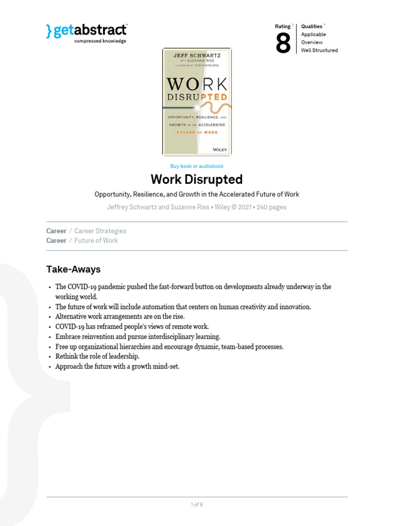 Work Disrupted Schwartz en 41490 | PDF | Automation | Mindset