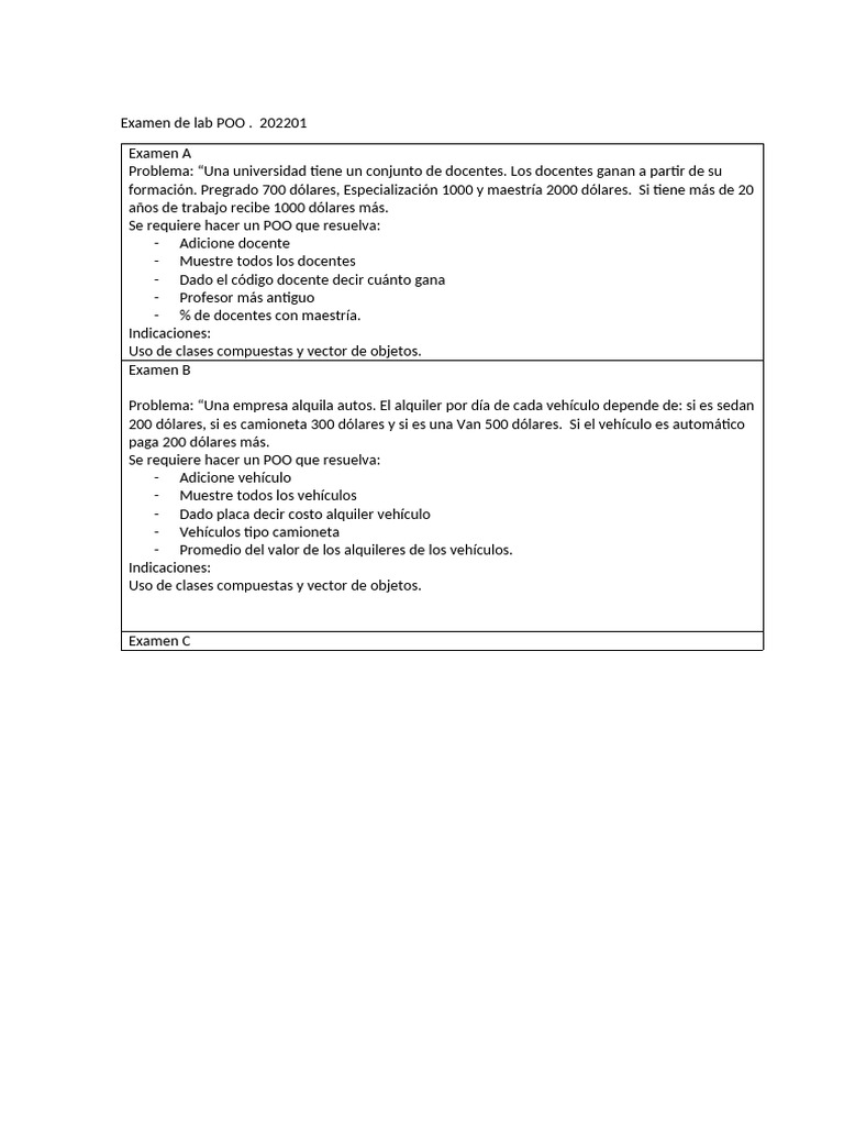 Examen de Lab POO 2 | PDF