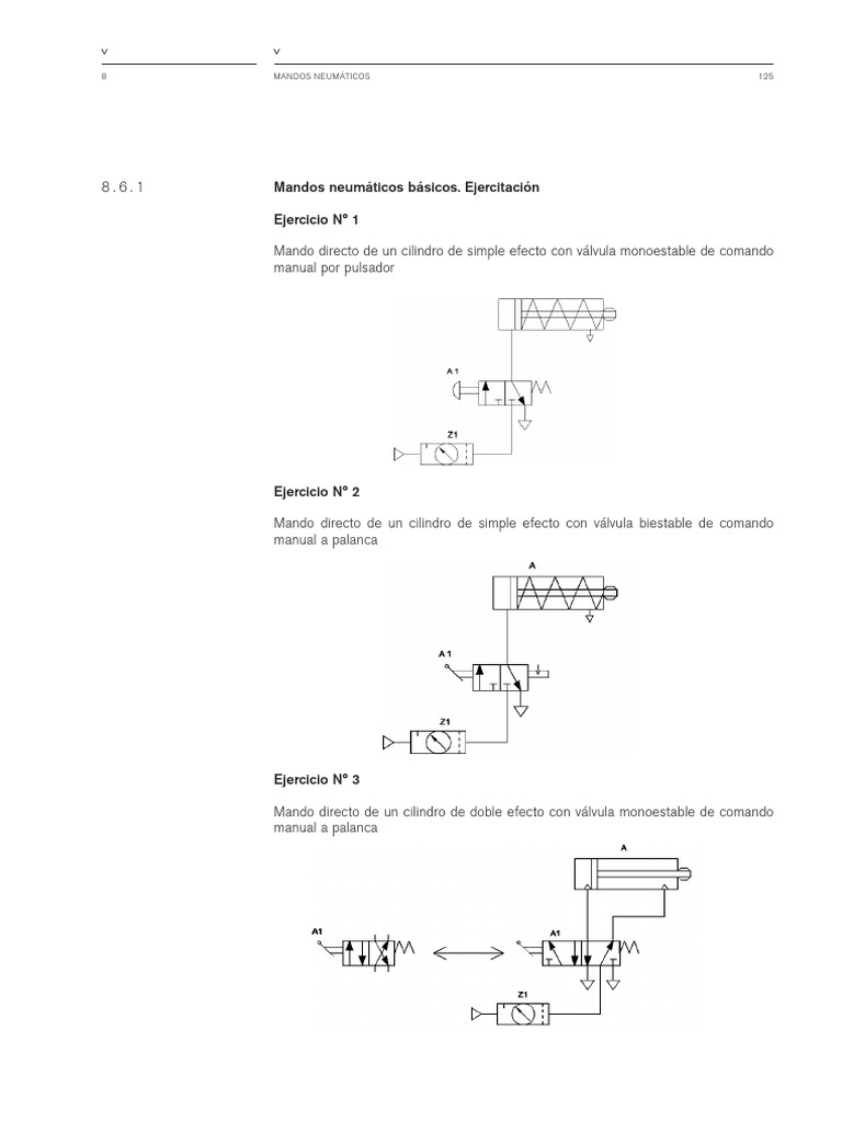 Neumática Ejercicios y Simbología | PDF