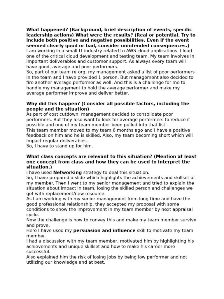 Leadership-Excercise-Stand For Your Team | PDF | Leadership | Psychology