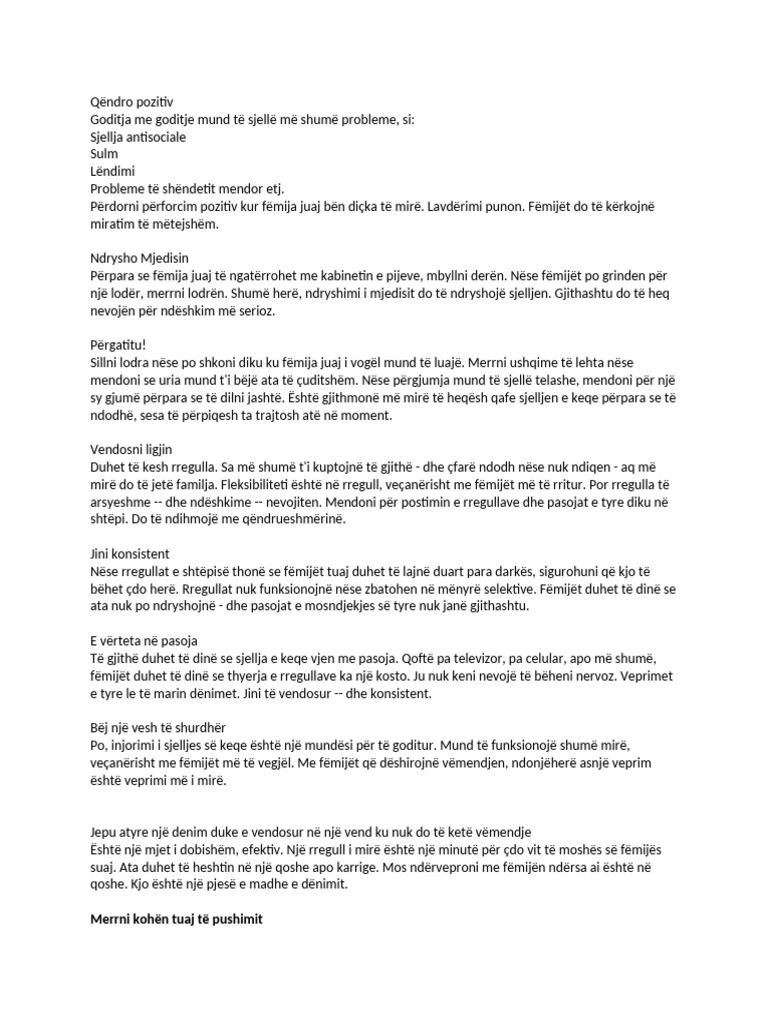 Disiplinimi I Femijes | PDF
