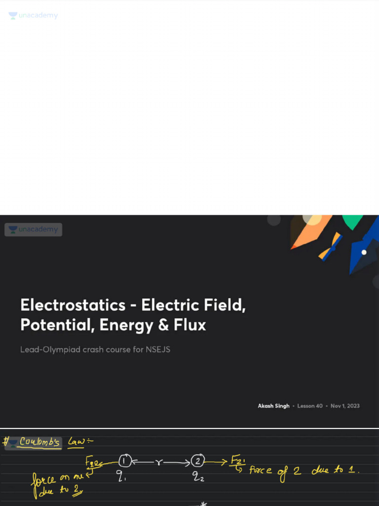 Electrostatics Electric Field Potential Energy Flux With Anno | PDF